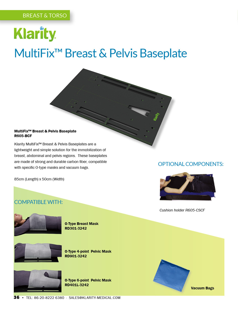Klarity MultiFix Breast & Pelvis Baseplate
